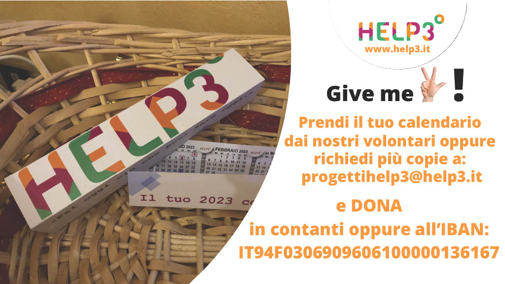 “Give me 3!”: il Calendario Segnalibro | Help3 ODV